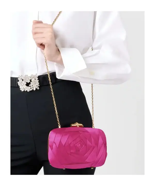 ROGER VIVIER Quilted Box Shoulder Bag - Pink
