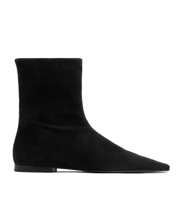 TOTEME Zipped Suede Pointed-toe Boots