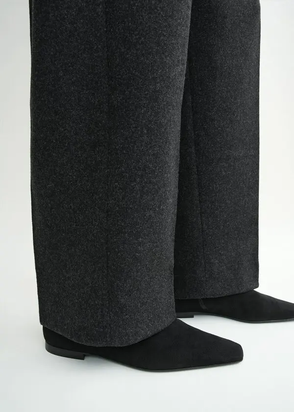 TOTEME Zipped Suede Pointed-toe Boots