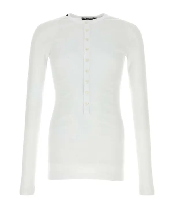 Dolce & Gabbana Dolce Gabbana Costina Ribbed Top - White