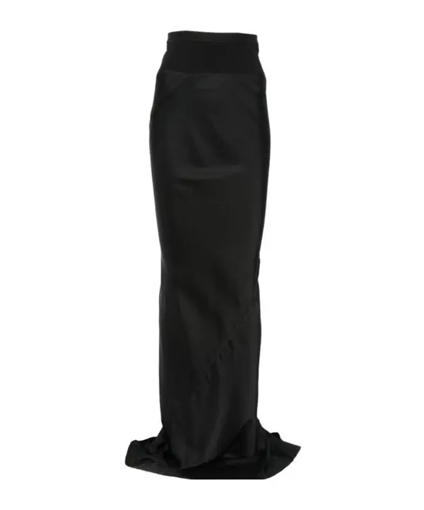 Rick Owens Coda Slim-fit Satin-finish Maxi Skirt - Black
