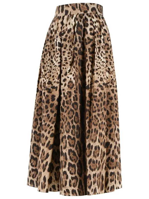 Dolce & Gabbana Dolce Gabbana Leopard Printed Midi Skirt