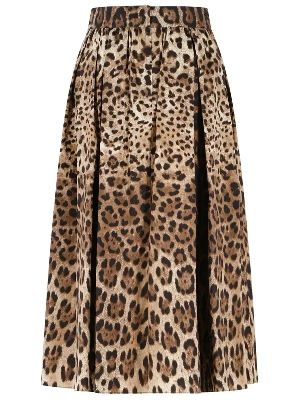 Dolce & Gabbana Dolce Gabbana Leopard Printed Midi Skirt
