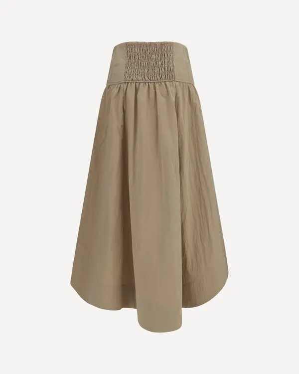 GANNI Corset-detail And Ruched Midi Skirt