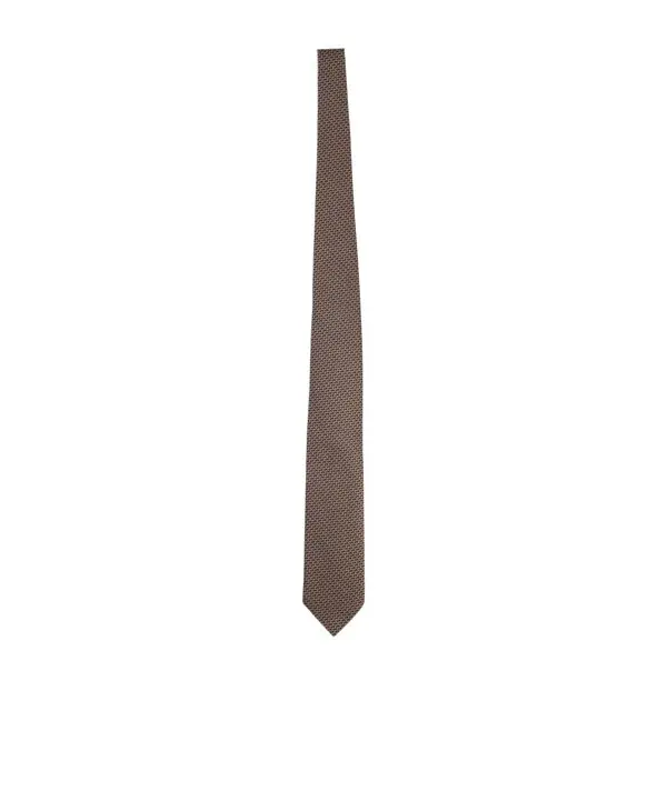 TOM FORD Textured Pattern Neck Tie - Brown