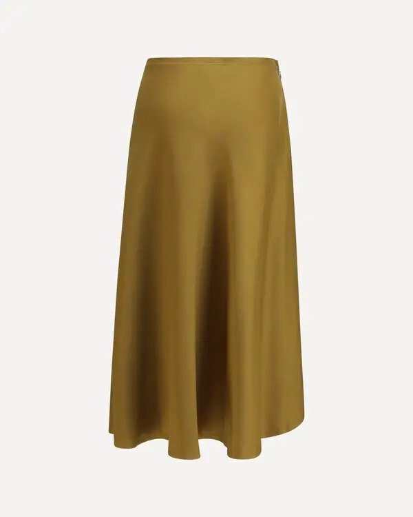 GANNI Tie String Midi Skirt - Green