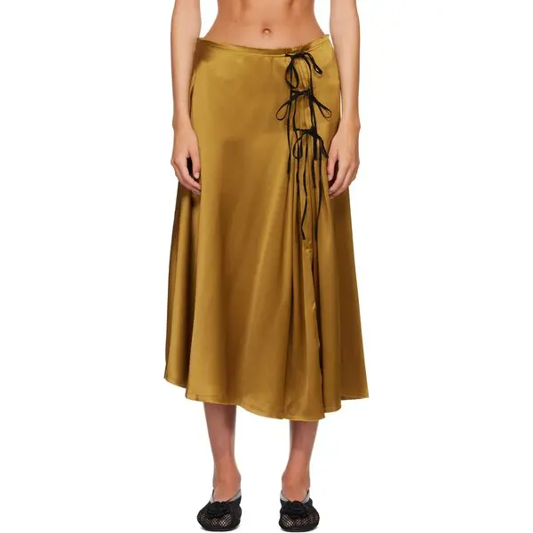 GANNI Tie String Midi Skirt