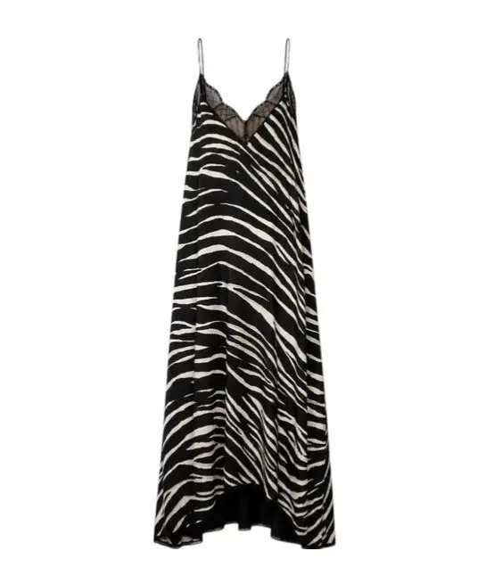 Zadig&Voltaire Zebra Print Slip Dress - Black