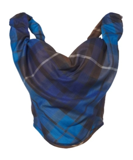 VIVIENNE WESTWOOD Sunday Plaid Wool Bustier Top - Blue