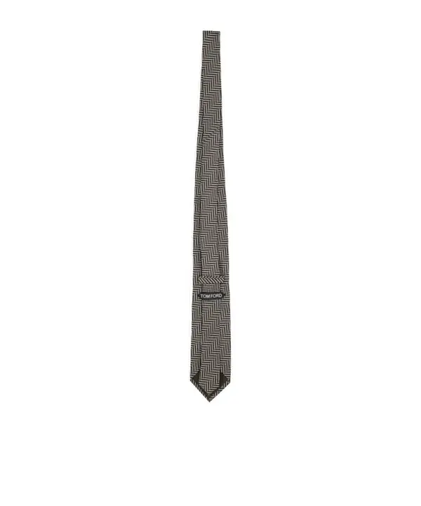 TOM FORD Herringbone Textured Neck Tie - Black