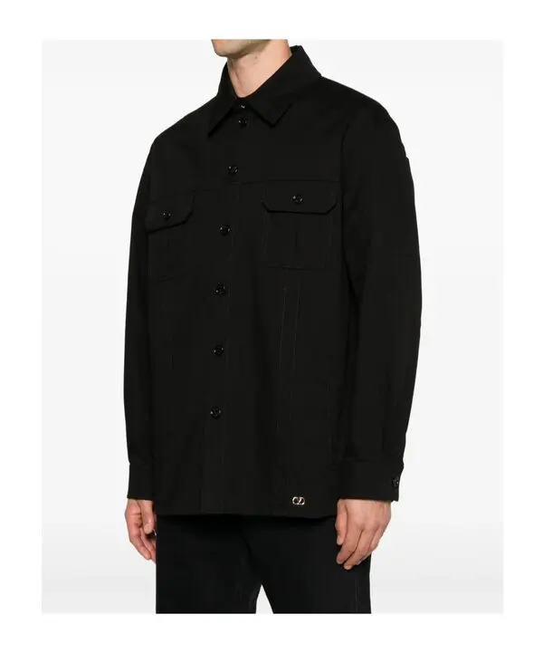 Valentino Garavani Button-up Gabardine Shirt Jacket