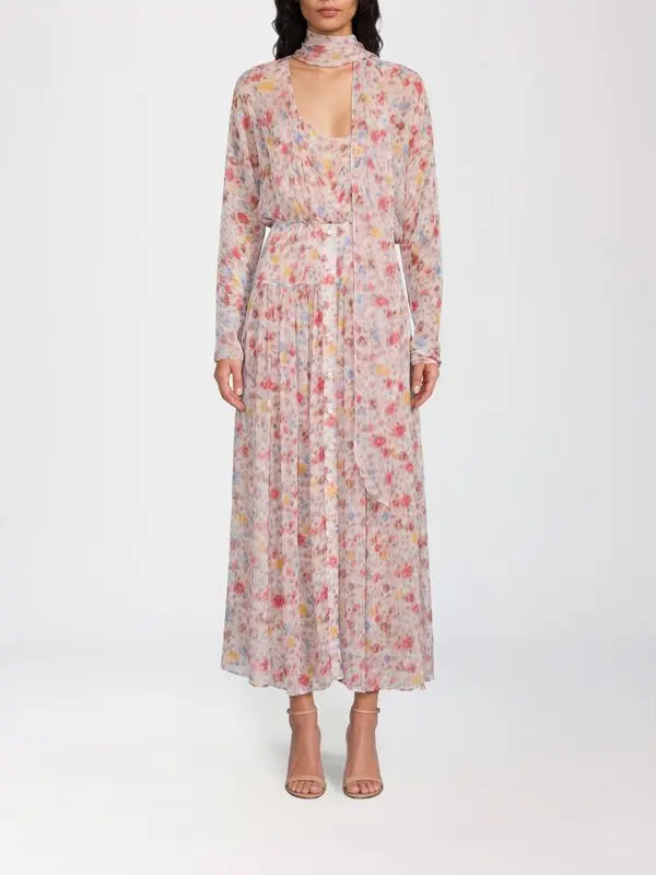 GANNI Floral Silk Dress