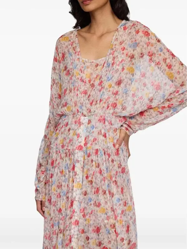 GANNI Floral Silk Dress