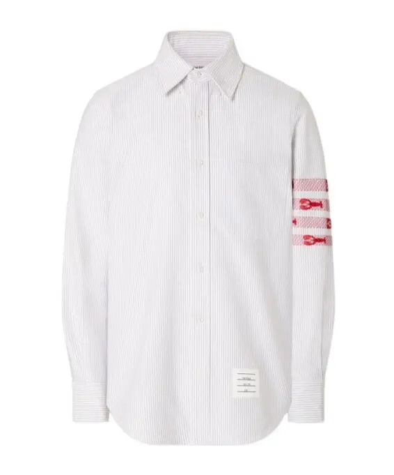 Thom Browne 4-bar Lobster-embroidered Shirt