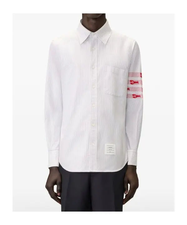 Thom Browne 4-bar Lobster-embroidered Shirt