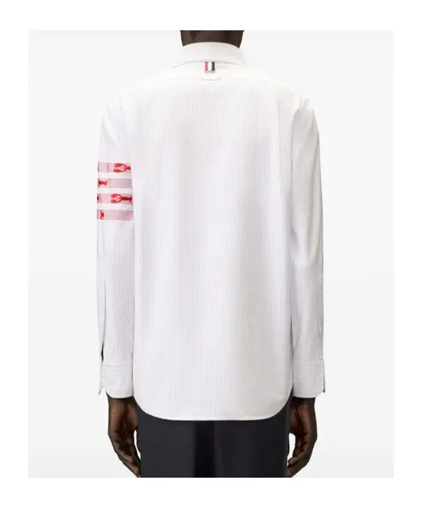 Thom Browne 4-bar Striped Shirt - Medium Gray