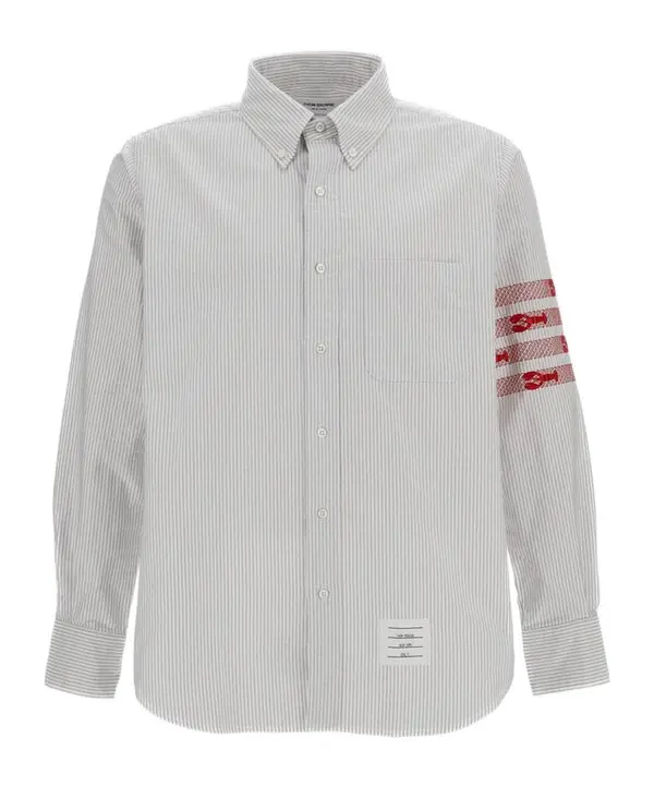 Thom Browne 4-bar Striped Shirt - Mid-grey