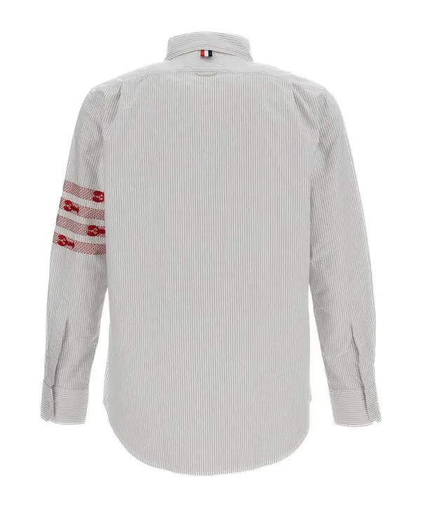 Thom Browne 4-bar Striped Shirt - Mid-grey