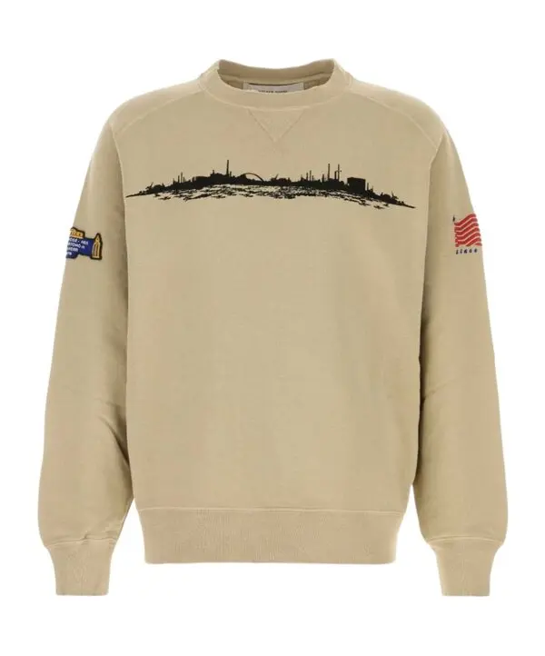 GOLDEN GOOSE Graphic Printed Crewneck Sweatshirt - Beige