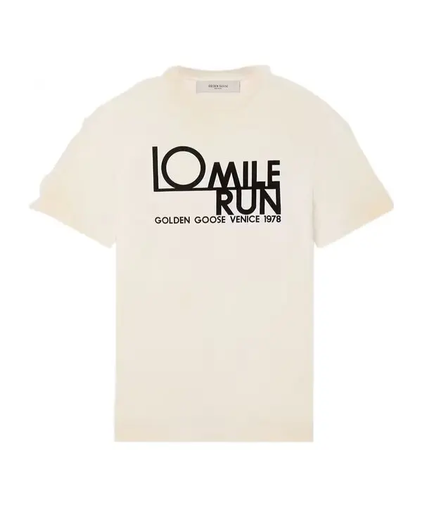 GOLDEN GOOSE Logo Printed Crewneck T-shirt - White