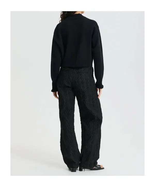Cecilie Bahnsen Long Sleeve V-neck Knitwear With Asymmetrical Cuffs
