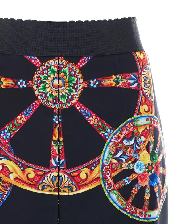 Dolce & Gabbana Dolce Gabbana Carretto-printed Charmeuse Long Skirt