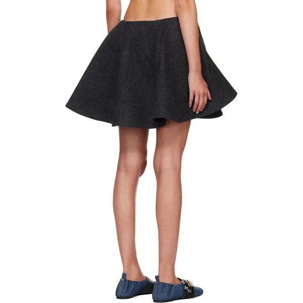 GANNI Flared A-line Skirt - Phantom Black