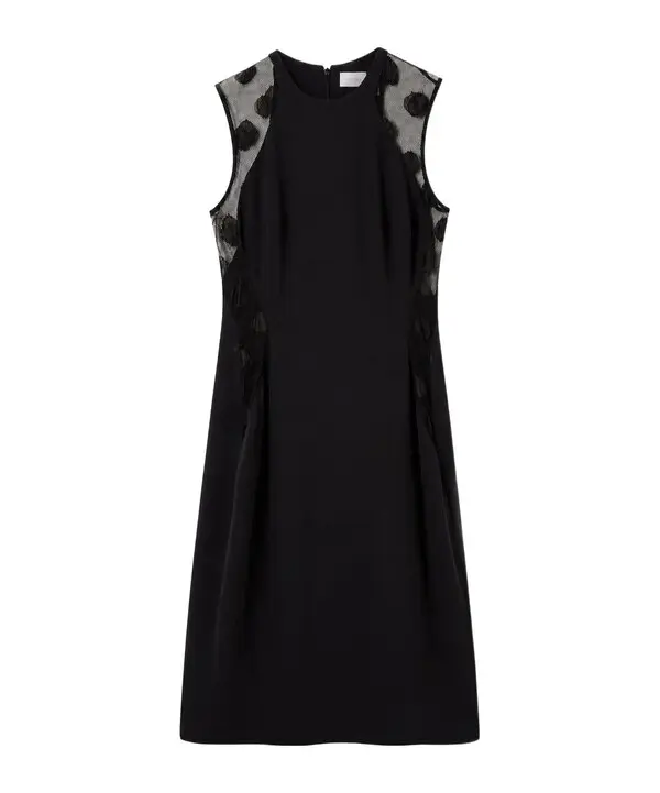 Stella McCartney Polka-dot Mesh-panel Mini Dress - Black/white