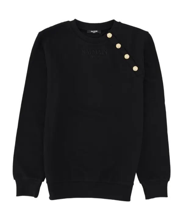 Balmain Logo-embroidered Button-detail Sweatshirt
