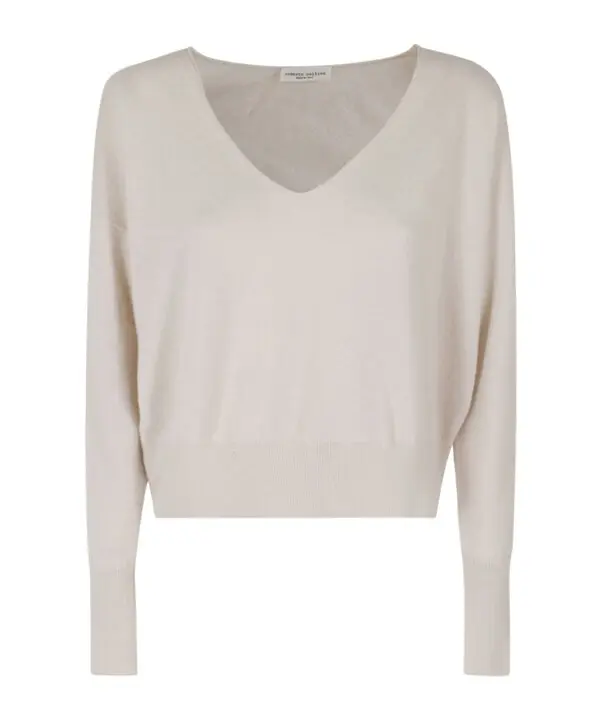 ROBERTO COLLINA V-neck Sweater - Meringa