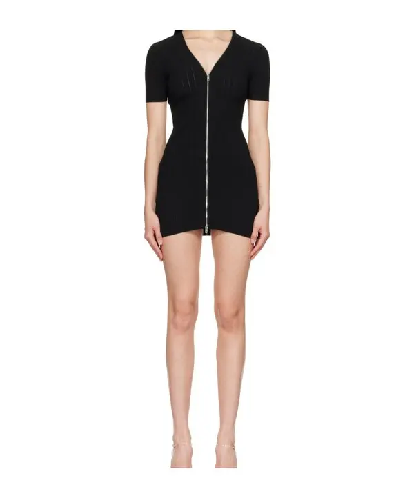 Alexander Wang Short Sleeve V-neck Zipper Dress