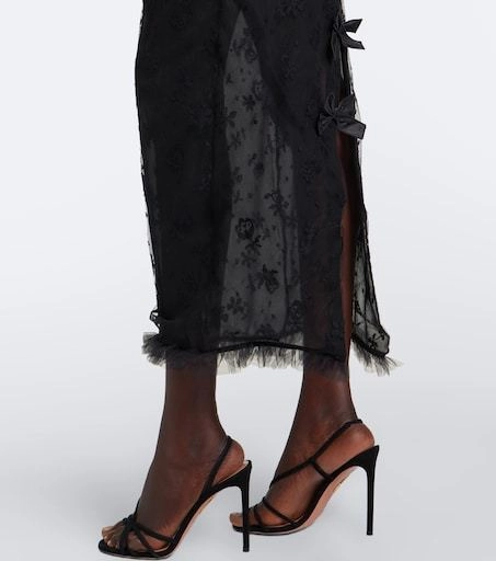 Alessandra Rich Bow-detail Lace Maxi Dress