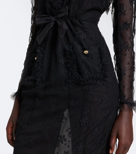 Alessandra Rich Bow-detail Lace Maxi Dress
