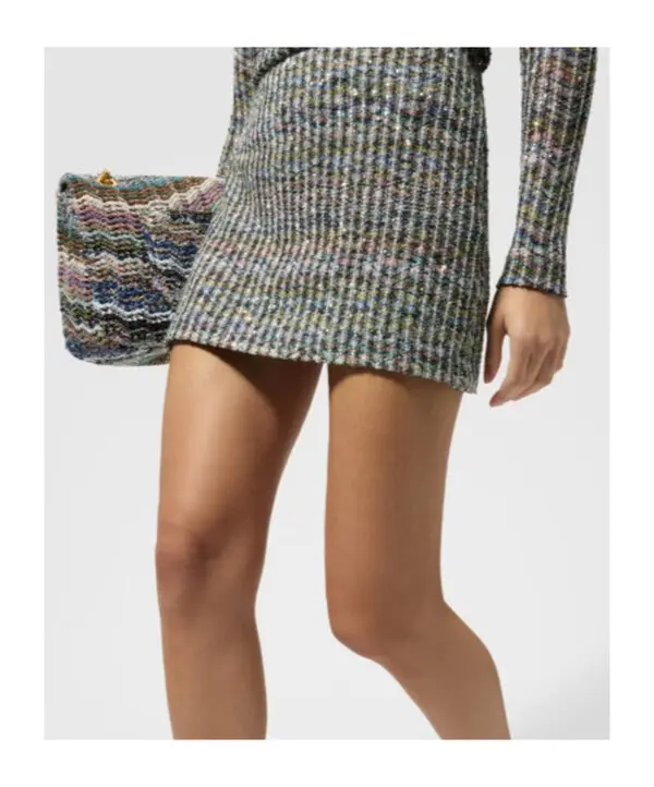 Missoni Chevron Viscose-blend Mini Skirt With Sequins