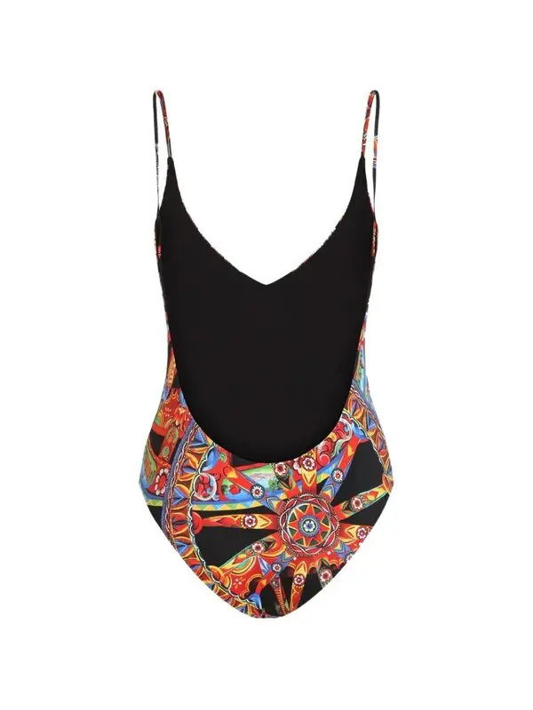 Dolce & Gabbana Carretto-print One-piece Swimsuit