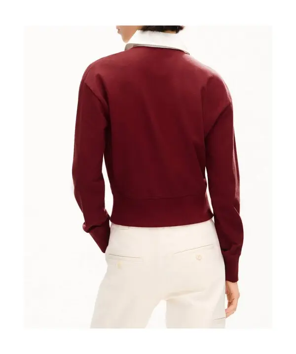 Kenzo Varsity' Embroidered Long Sleeve Polo In Heavy Cotton
