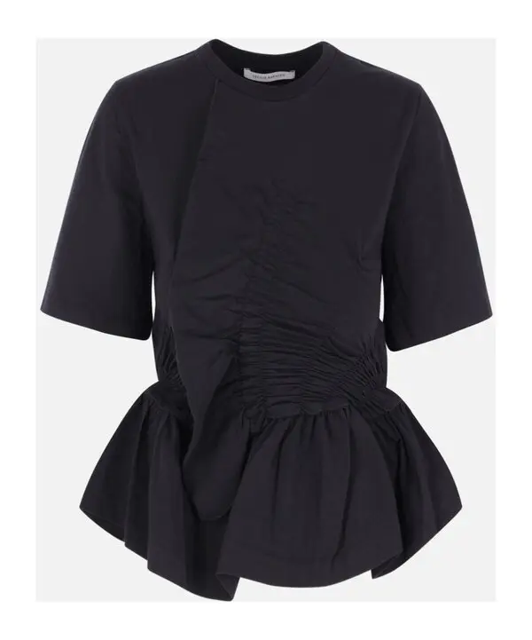 Cecilie Bahnsen Peplum Hem T-shirt - Black