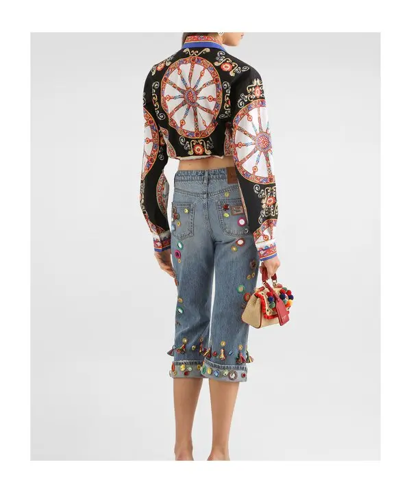 Dolce & Gabbana Carretto-print Cotton Poplin Shirt - Multi-color