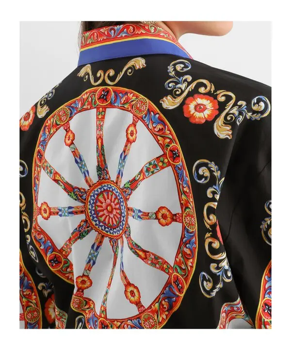 Dolce & Gabbana Carretto-print Cotton Poplin Shirt - Multi-color