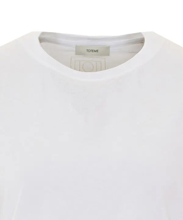 TOTEME Crewneck Short-sleeved T-shirt With Decorative Stitching