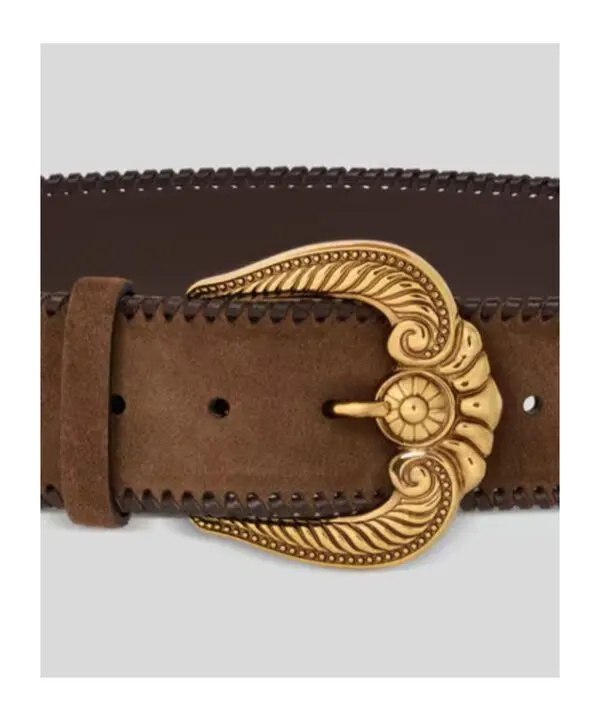 Etro Suede Belt With Paisley Buckle