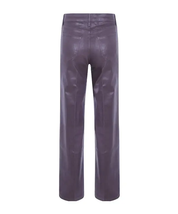L'Agence Scottie Coated Wide-leg Jeans