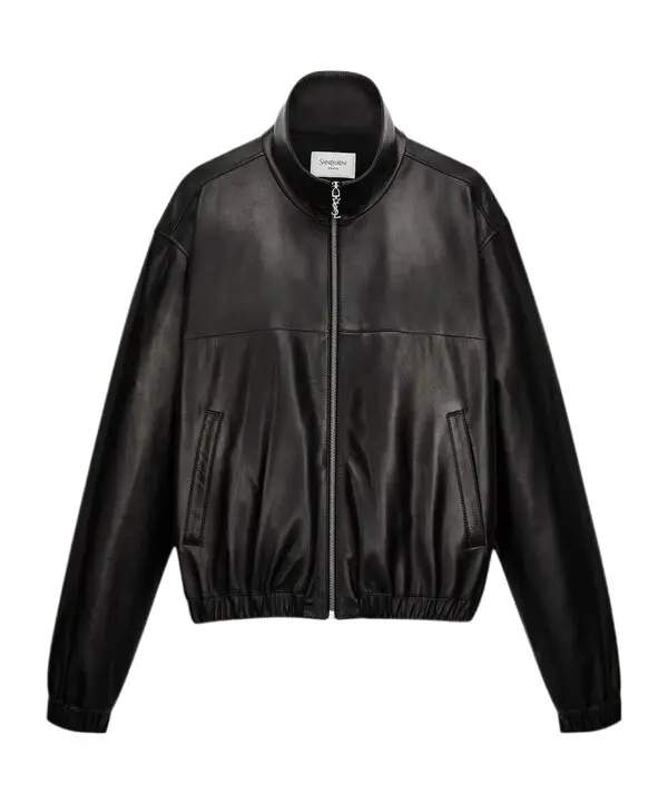 Saint Laurent Cassandre Zip-up Jacket - Black