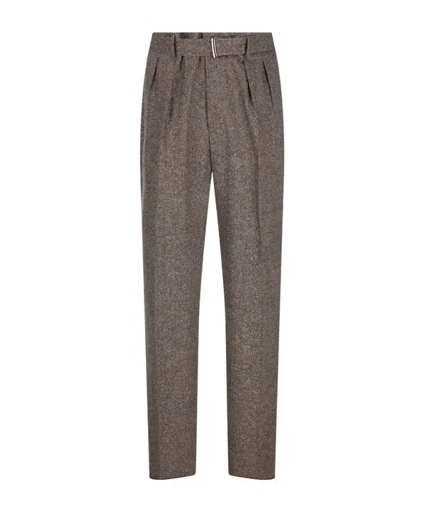 Tagliatore Pleated Belted Trousers - Brown