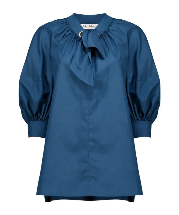 Max Mara Gathered Poplin Shirt Dress