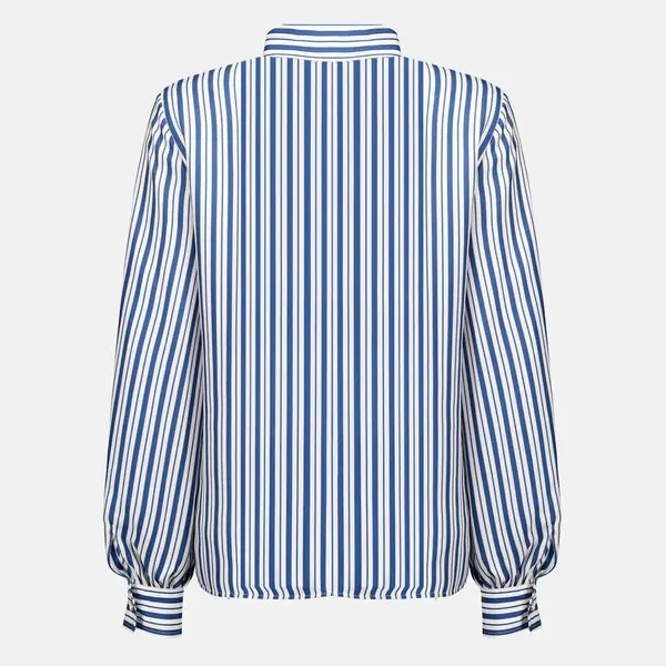 Max Mara Striped Long-sleeve Shirt With Pussy Bow Detail