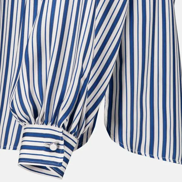 Max Mara Striped Long-sleeve Shirt With Pussy Bow Detail