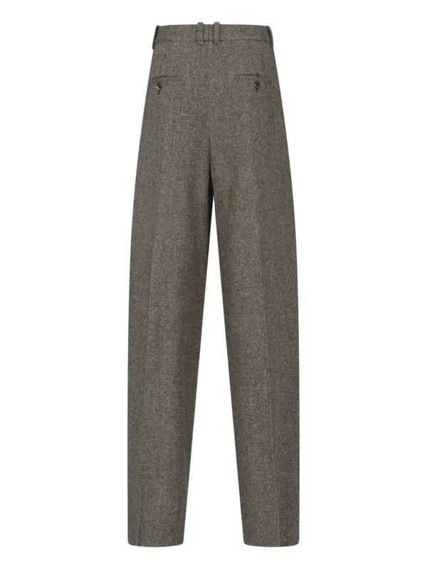 Saint Laurent Mid-rise Wide Leg Pleated Trousers