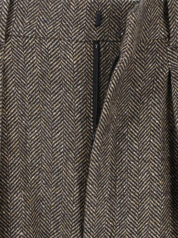 Saint Laurent Mid-rise Wide Leg Pleated Trousers