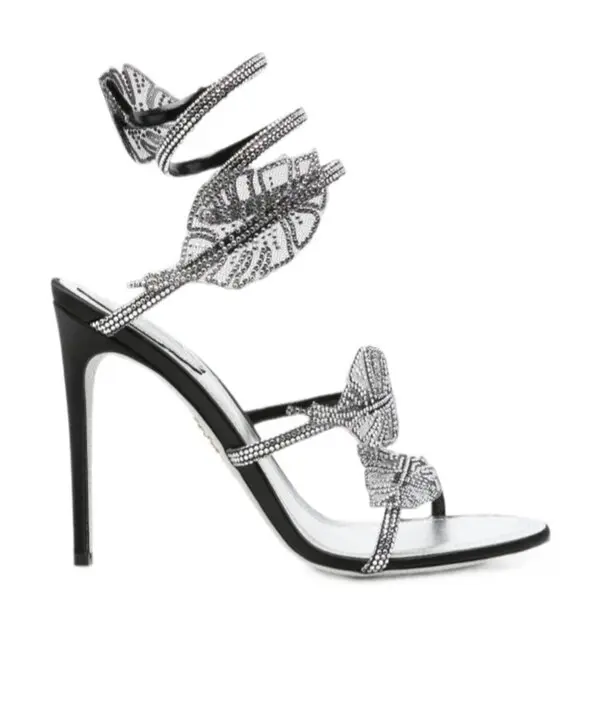 Rene Caovilla Leaf Crystal-embellished Heeled Sandals